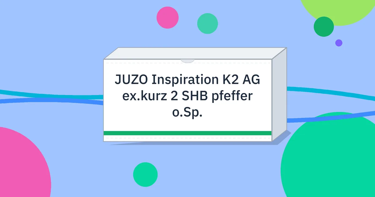 Symbolbild: Packung mit der Aufschrift JUZO Inspiration K2 AG ex.kurz 2 SHB pfeffer o.Sp. (PZN 14962464) – Verfügbarkeit und Bezug in Apotheken in Frankfurt am Main