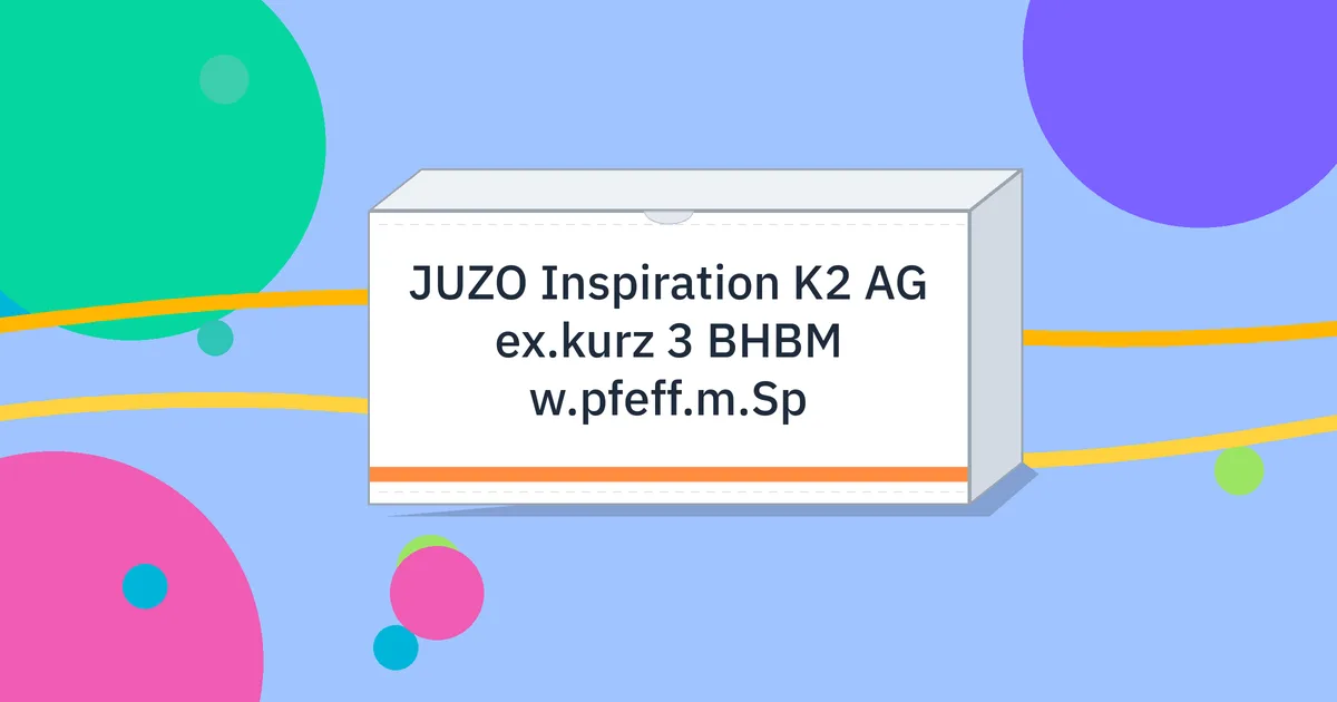 Symbolbild: Packung mit der Aufschrift JUZO Inspiration K2 AG ex.kurz 3 BHBM w.pfeff.m.Sp (PZN 14883782) – Verfügbarkeit und Bezug in Apotheken in Frankfurt am Main
