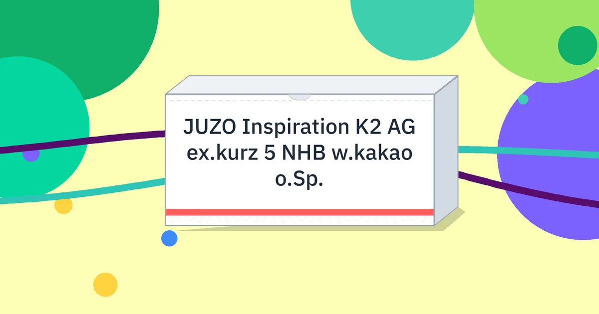 Symbolbild: Packung mit der Aufschrift JUZO Inspiration K2 AG ex.kurz 5 NHB w.kakao o.Sp. (PZN 14951868) – Verfügbarkeit und Bezug in Apotheken in Frankfurt am Main