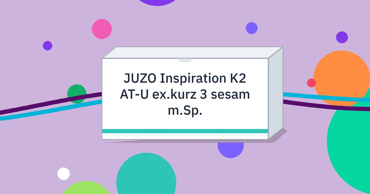 Symbolbild: Packung mit der Aufschrift JUZO Inspiration K2 AT-U ex.kurz 3 sesam m.Sp. (PZN 14952537) – Verfügbarkeit und Bezug in Apotheken in Frankfurt am Main