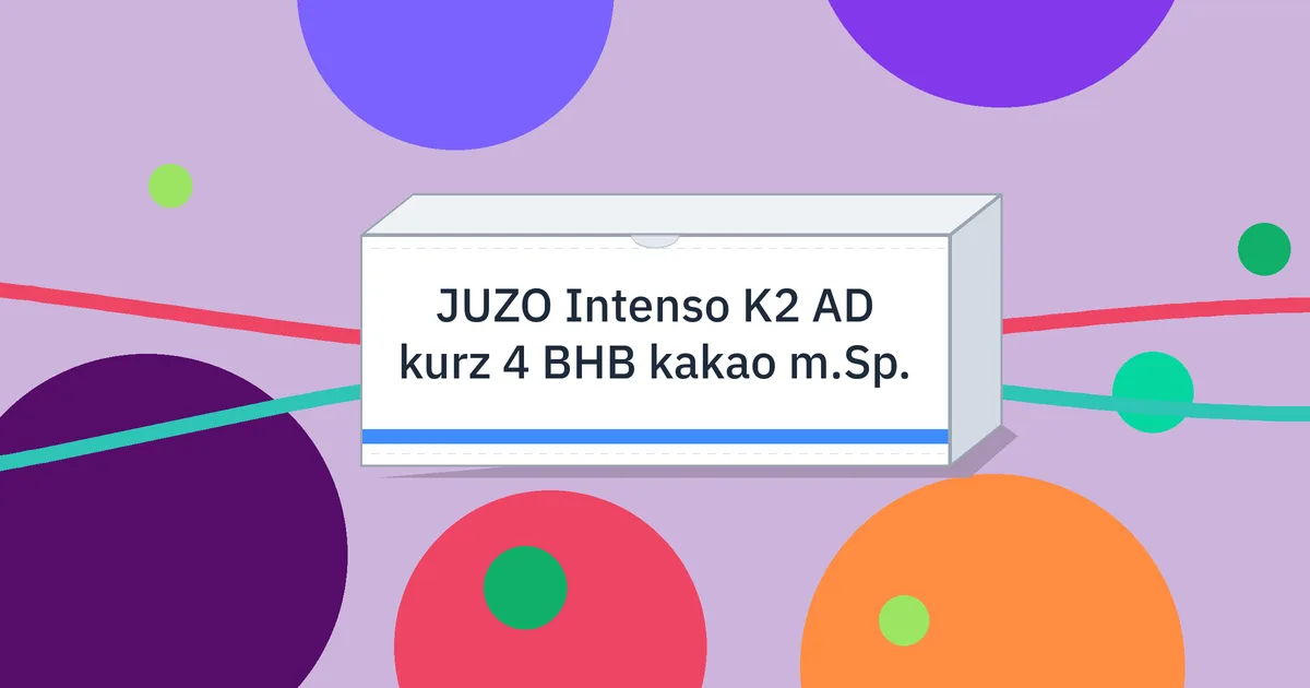 Symbolbild: Packung mit der Aufschrift JUZO Intenso K2 AD kurz 4 BHB kakao m.Sp. (PZN 18614783) – Verfügbarkeit und Bezug in Apotheken in Frankfurt am Main