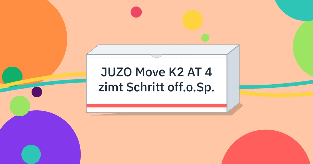 Symbolbild: Packung mit der Aufschrift JUZO Move K2 AT 4 zimt Schritt off.o.Sp. (PZN 20669656) – Verfügbarkeit und Bezug in Apotheken in Frankfurt am Main
