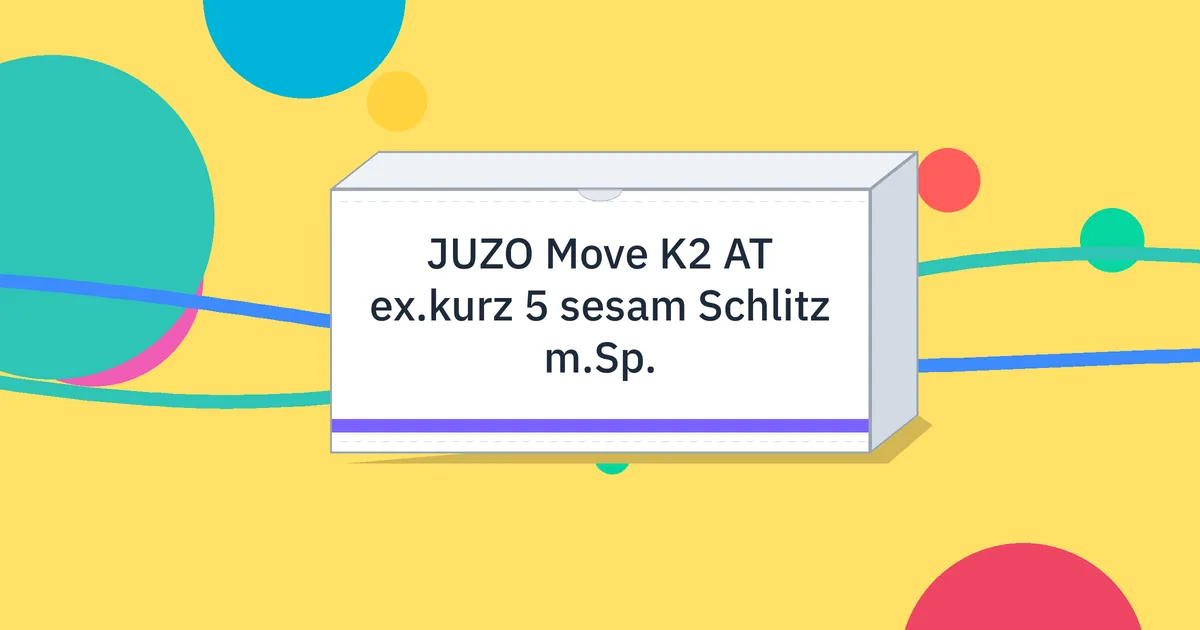 Symbolbild: Packung mit der Aufschrift JUZO Move K2 AT ex.kurz 5 sesam Schlitz m.Sp. (PZN 20671794) – Verfügbarkeit und Bezug in Apotheken in Frankfurt am Main
