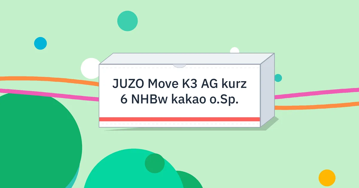Symbolbild: Packung mit der Aufschrift JUZO Move K3 AG kurz 6 NHBw kakao o.Sp. (PZN 18592484) – Verfügbarkeit und Bezug in Apotheken in Frankfurt am Main