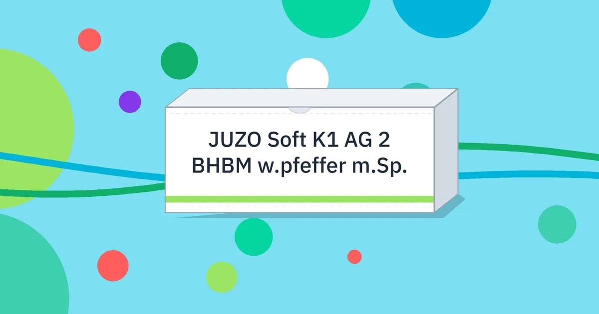 Symbolbild: Packung mit der Aufschrift JUZO Soft K1 AG 2 BHBM w.pfeffer m.Sp. (PZN 14862691) – Verfügbarkeit und Bezug in Apotheken in Frankfurt am Main