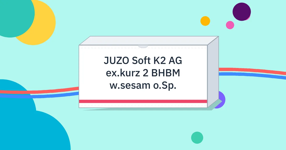 Symbolbild: Packung mit der Aufschrift JUZO Soft K2 AG ex.kurz 2 BHBM w.sesam o.Sp. (PZN 14870070) – Verfügbarkeit und Bezug in Apotheken in Frankfurt am Main