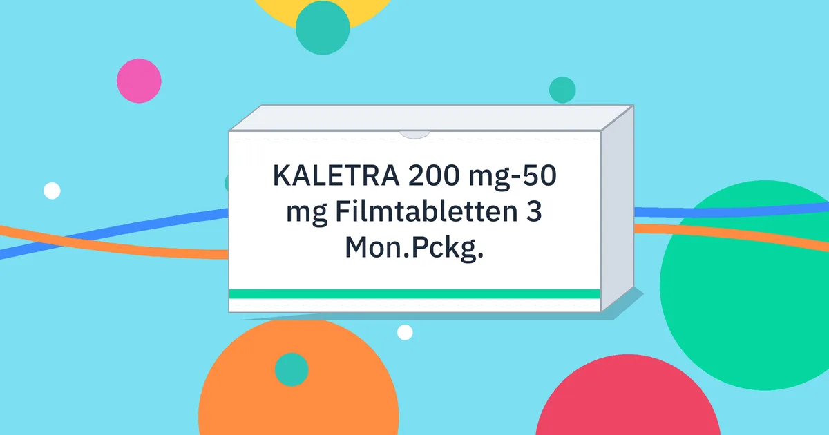 Symbolbild: Packung mit der Aufschrift KALETRA 200 mg-50 mg Filmtabletten 3 Mon.Pckg. (PZN 10086942) – Verfügbarkeit und Bezug in Apotheken in Frankfurt am Main