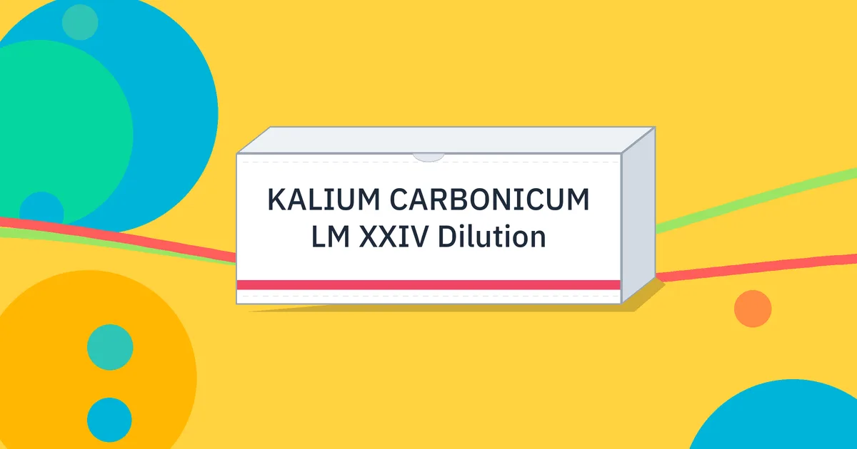 Symbolbild: Packung mit der Aufschrift KALIUM CARBONICUM LM XXIV Dilution (PZN 02674978) – Verfügbarkeit und Bezug in Apotheken in Frankfurt am Main