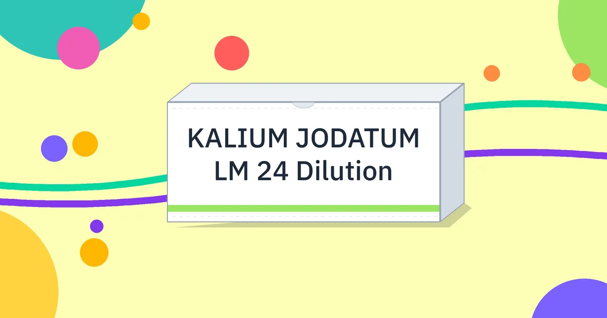 Symbolbild: Packung mit der Aufschrift KALIUM JODATUM LM 24 Dilution (PZN 12922555) – Verfügbarkeit und Bezug in Apotheken in Frankfurt am Main