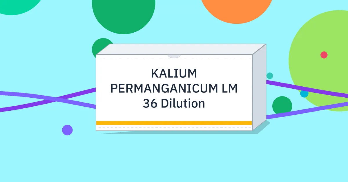 Symbolbild: Packung mit der Aufschrift KALIUM PERMANGANICUM LM 36 Dilution (PZN 12924353) – Verfügbarkeit und Bezug in Apotheken in Frankfurt am Main