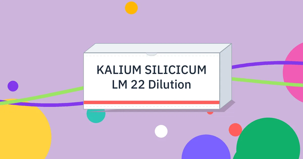 Symbolbild: Packung mit der Aufschrift KALIUM SILICICUM LM 22 Dilution (PZN 12926004) – Verfügbarkeit und Bezug in Apotheken in Frankfurt am Main