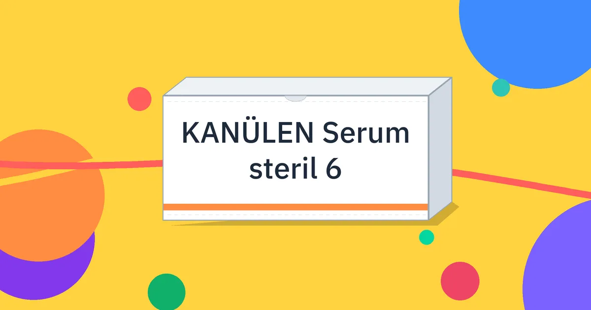 Symbolbild: Packung mit der Aufschrift KANÜLEN Serum steril 6 (PZN 01728904) – Verfügbarkeit und Bezug in Apotheken in Frankfurt am Main