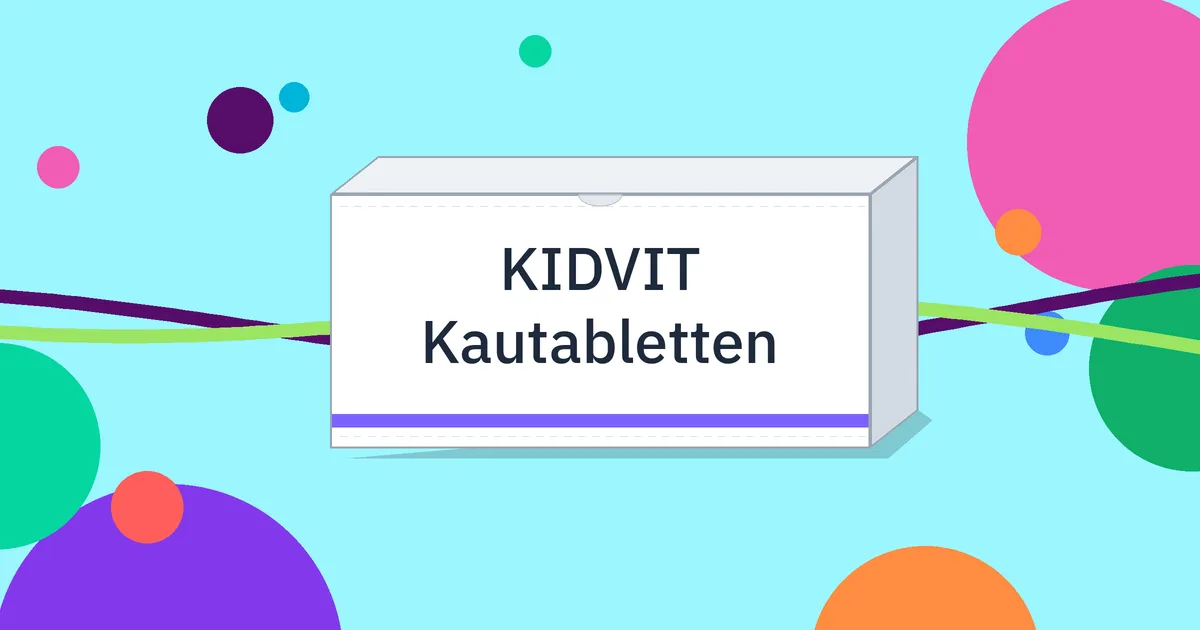 Symbolbild: Packung mit der Aufschrift KIDVIT Kautabletten (PZN 13579935) – Verfügbarkeit und Bezug in Apotheken in Frankfurt am Main