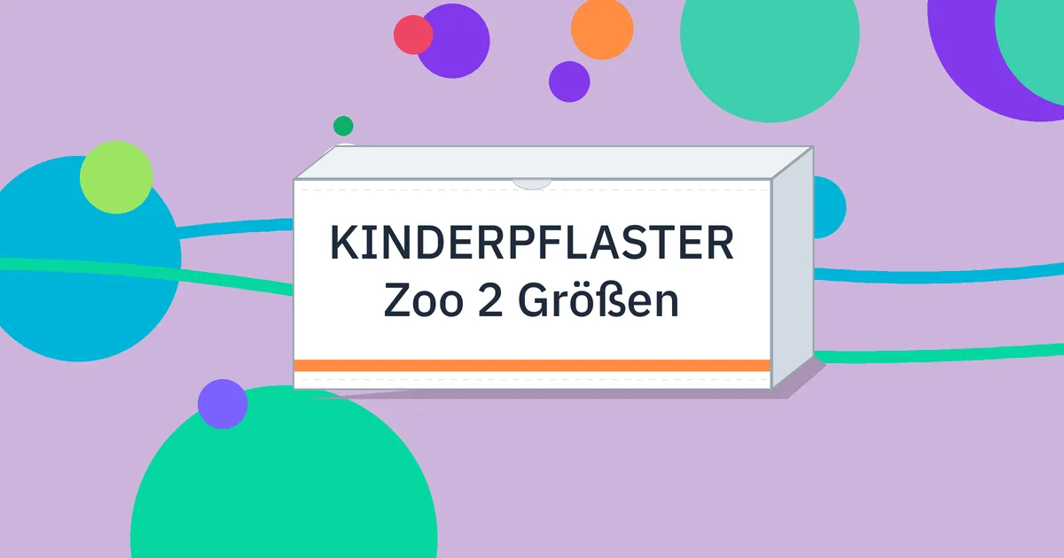 Symbolbild: Packung mit der Aufschrift KINDERPFLASTER Zoo 2 Größen (PZN 00610709) – Verfügbarkeit und Bezug in Apotheken in Frankfurt am Main
