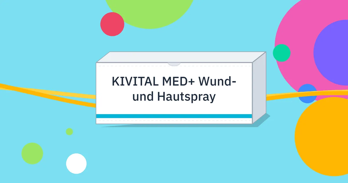 Symbolbild: Packung mit der Aufschrift KIVITAL MED+ Wund- und Hautspray (PZN 19374602) – Verfügbarkeit und Bezug in Apotheken in Frankfurt am Main
