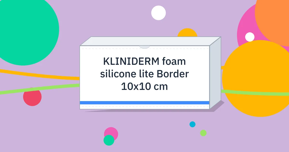 Symbolbild: Packung mit der Aufschrift KLINIDERM foam silicone lite Border 10x10 cm (PZN 16245169) – Verfügbarkeit und Bezug in Apotheken in Frankfurt am Main