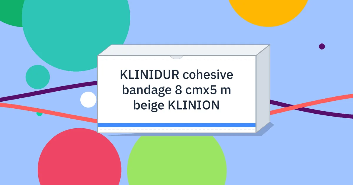 Symbolbild: Packung mit der Aufschrift KLINIDUR cohesive bandage 8 cmx5 m beige KLINION (PZN 19746736) – Verfügbarkeit und Bezug in Apotheken in Frankfurt am Main