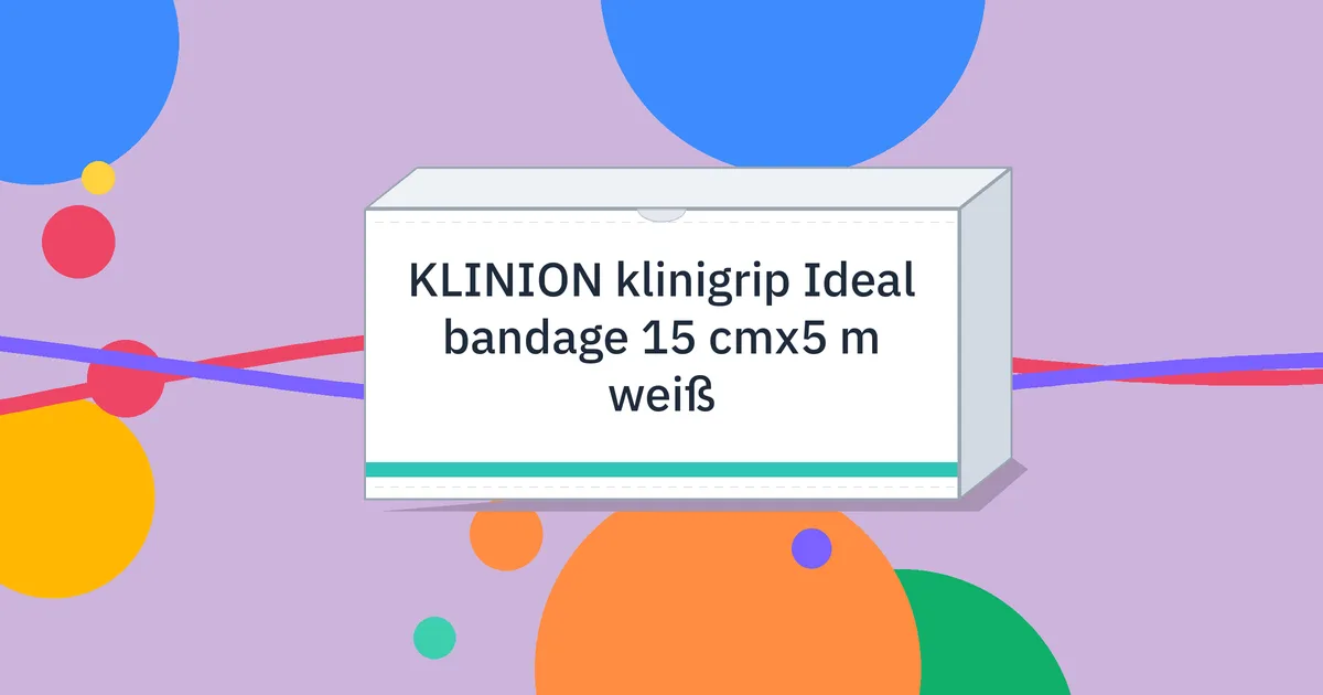 Symbolbild: Packung mit der Aufschrift KLINION klinigrip Ideal bandage 15 cmx5 m weiß (PZN 19808704) – Verfügbarkeit und Bezug in Apotheken in Frankfurt am Main