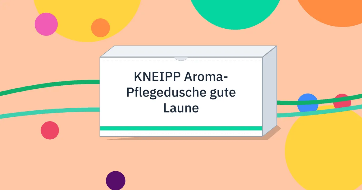 Symbolbild: Packung mit der Aufschrift KNEIPP Aroma-Pflegedusche gute Laune (PZN 09124057) – Verfügbarkeit und Bezug in Apotheken in Frankfurt am Main