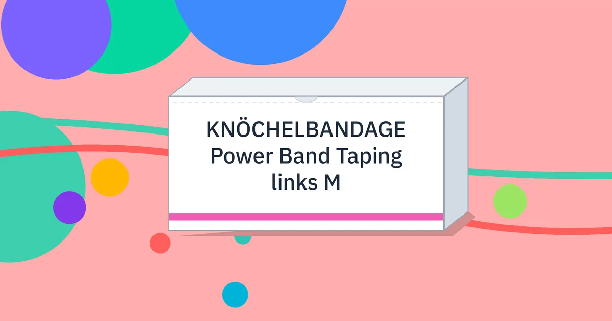 Symbolbild: Packung mit der Aufschrift KNÖCHELBANDAGE Power Band Taping links M (PZN 15383946) – Verfügbarkeit und Bezug in Apotheken in Frankfurt am Main