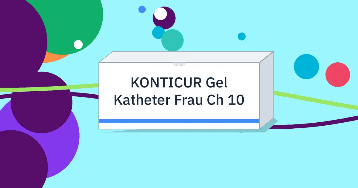 Symbolbild: Packung mit der Aufschrift KONTICUR Gel Katheter Frau Ch 10 (PZN 10099229) – Verfügbarkeit und Bezug in Apotheken in Frankfurt am Main