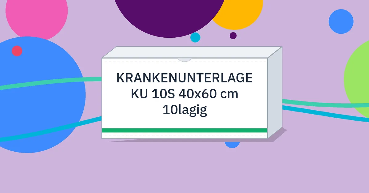 Symbolbild: Packung mit der Aufschrift KRANKENUNTERLAGE KU 10S 40x60 cm 10lagig (PZN 04238945) – Verfügbarkeit und Bezug in Apotheken in Frankfurt am Main