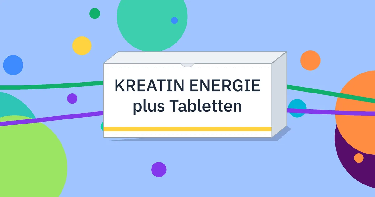 Symbolbild: Packung mit der Aufschrift KREATIN ENERGIE plus Tabletten (PZN 07438113) – Verfügbarkeit und Bezug in Apotheken in Frankfurt am Main
