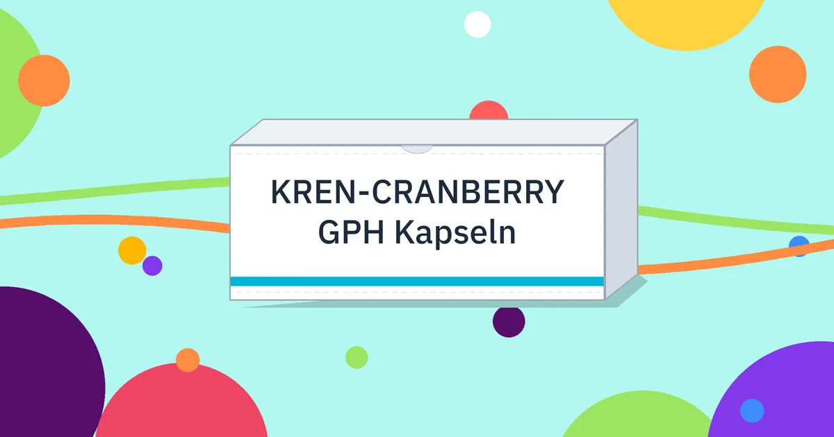 Symbolbild: Packung mit der Aufschrift KREN-CRANBERRY GPH Kapseln (PZN 10264958) – Verfügbarkeit und Bezug in Apotheken in Frankfurt am Main