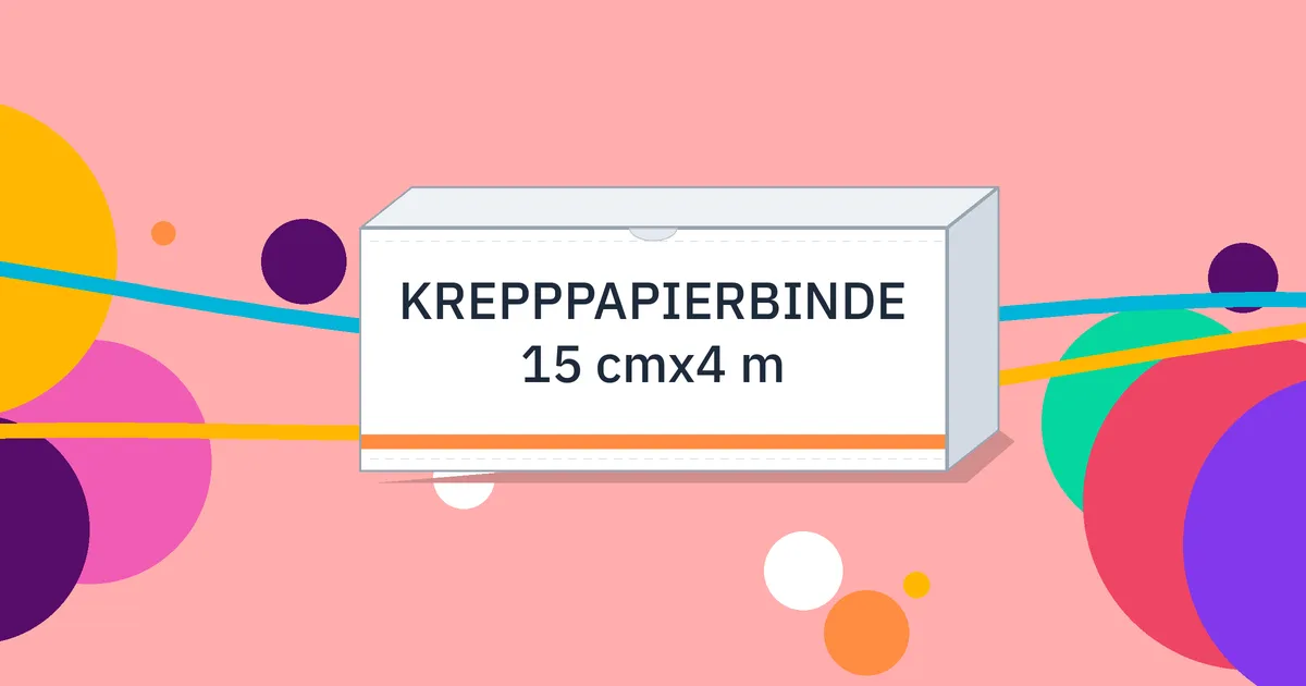 Symbolbild: Packung mit der Aufschrift KREPPPAPIERBINDE 15 cmx4 m (PZN 01720601) – Verfügbarkeit und Bezug in Apotheken in Frankfurt am Main