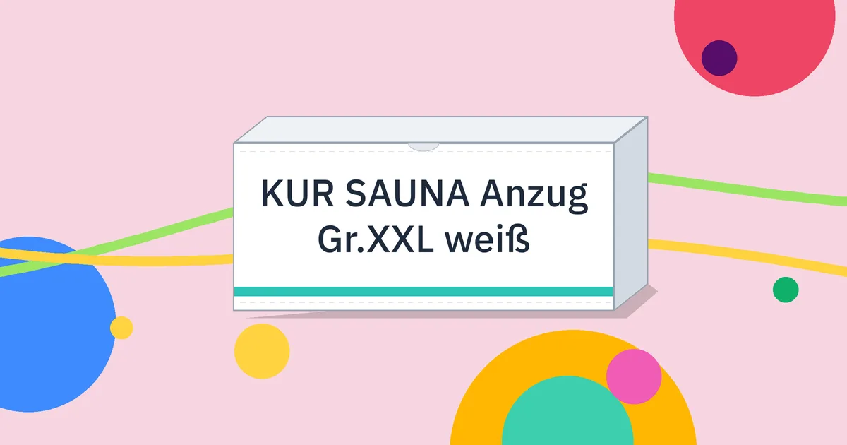 Symbolbild: Packung mit der Aufschrift KUR SAUNA Anzug Gr.XXL weiß (PZN 09063485) – Verfügbarkeit und Bezug in Apotheken in Frankfurt am Main