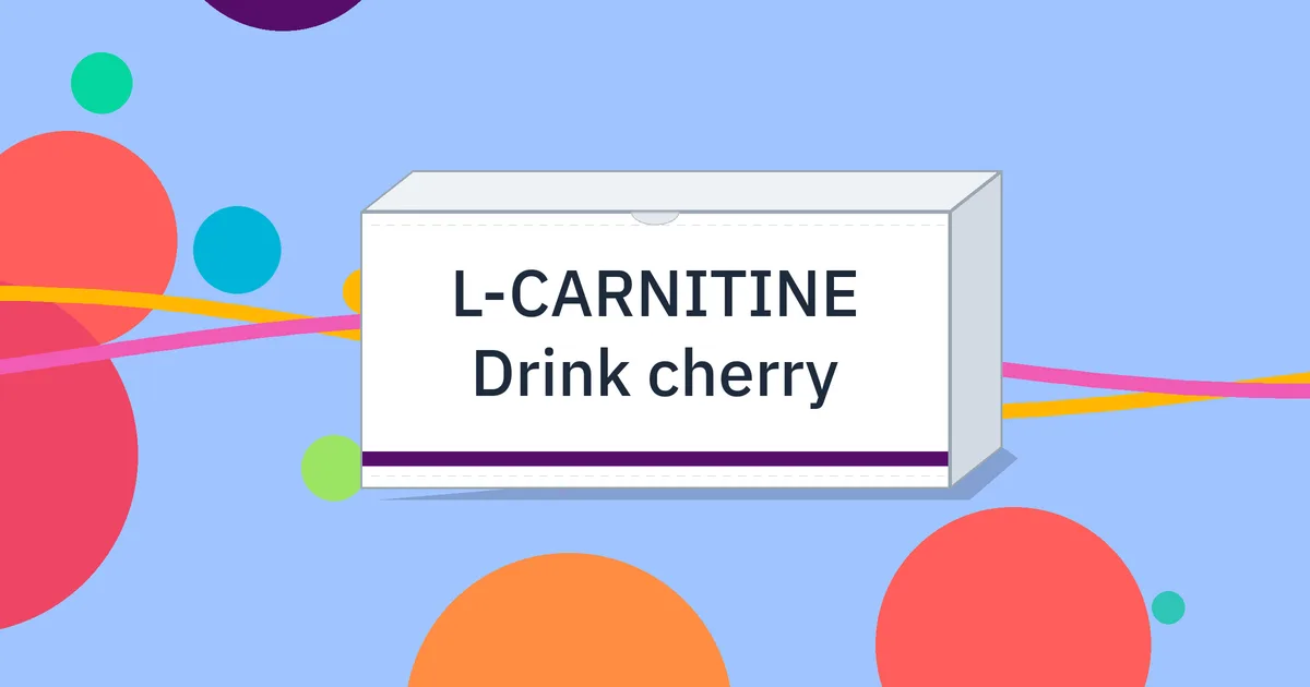 Symbolbild: Packung mit der Aufschrift L-CARNITINE Drink cherry (PZN 09681817) – Verfügbarkeit und Bezug in Apotheken in Frankfurt am Main