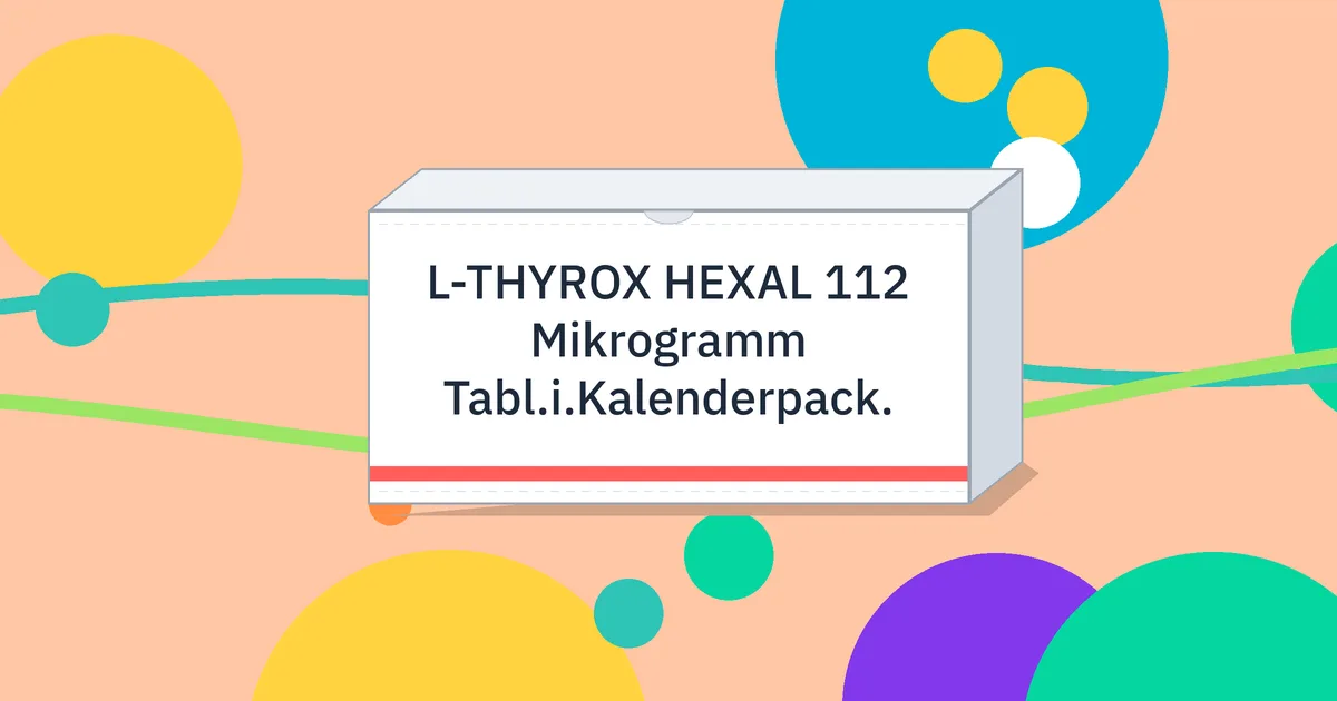 Symbolbild: Packung mit der Aufschrift L-THYROX HEXAL 112 Mikrogramm Tabl.i.Kalenderpack. (PZN 14295186) – Verfügbarkeit und Bezug in Apotheken in Frankfurt am Main