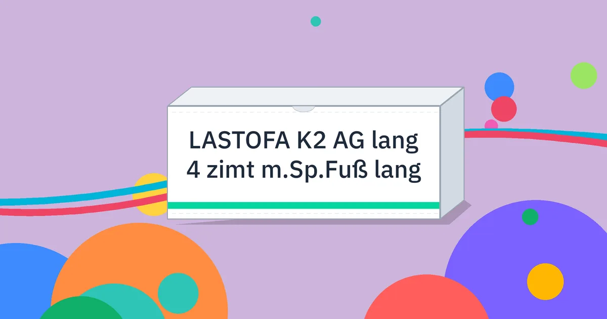 Symbolbild: Packung mit der Aufschrift LASTOFA K2 AG lang 4 zimt m.Sp.Fuß lang (PZN 13805107) – Verfügbarkeit und Bezug in Apotheken in Frankfurt am Main