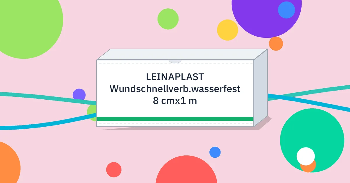 Symbolbild: Packung mit der Aufschrift LEINAPLAST Wundschnellverb.wasserfest 8 cmx1 m (PZN 00971614) – Verfügbarkeit und Bezug in Apotheken in Frankfurt am Main