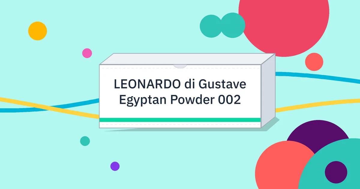 Symbolbild: Packung mit der Aufschrift LEONARDO di Gustave Egyptan Powder 002 (PZN 07797378) – Verfügbarkeit und Bezug in Apotheken in Frankfurt am Main