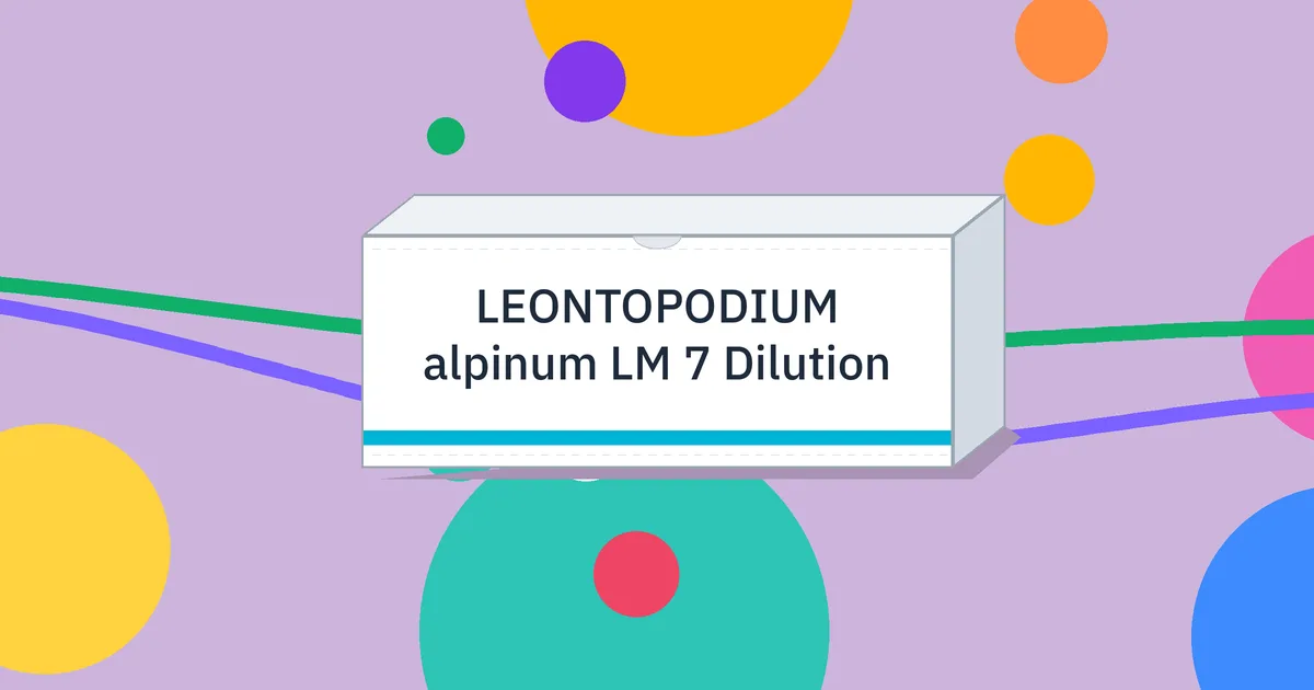 Symbolbild: Packung mit der Aufschrift LEONTOPODIUM alpinum LM 7 Dilution (PZN 13525365) – Verfügbarkeit und Bezug in Apotheken in Frankfurt am Main