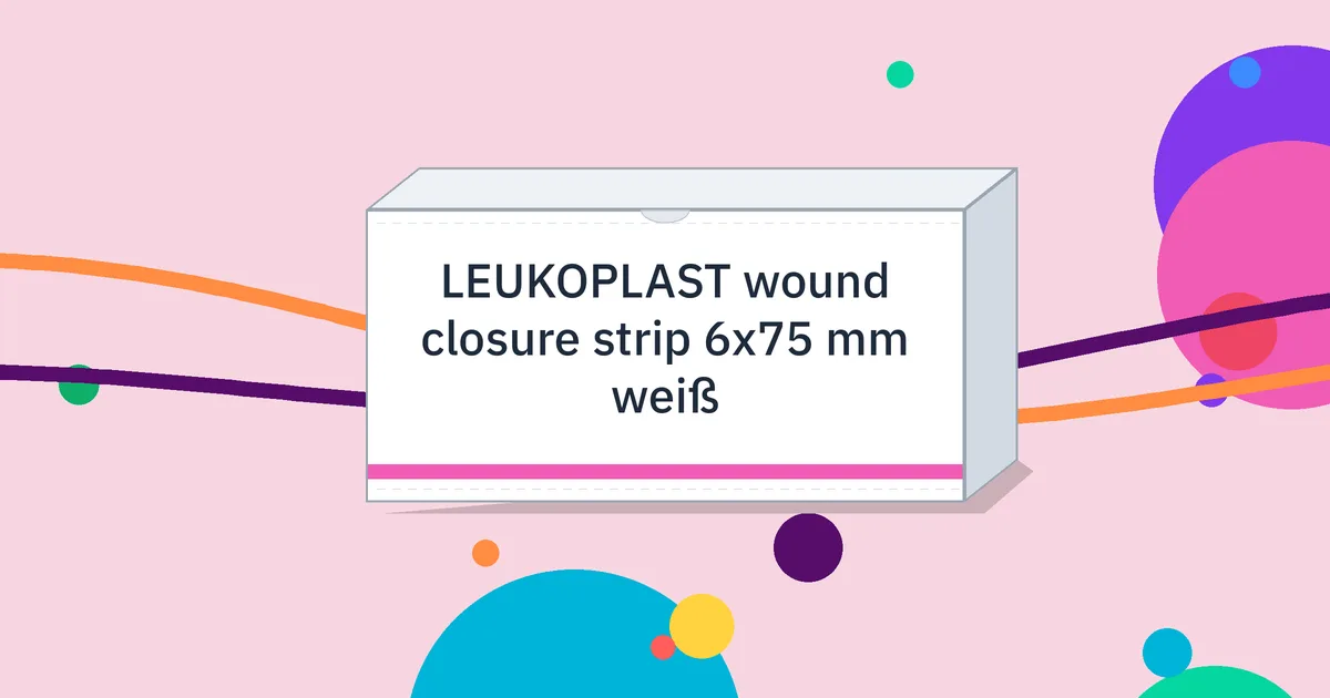 Symbolbild: Packung mit der Aufschrift LEUKOPLAST wound closure strip 6x75 mm weiß (PZN 17875671) – Verfügbarkeit und Bezug in Apotheken in Frankfurt am Main