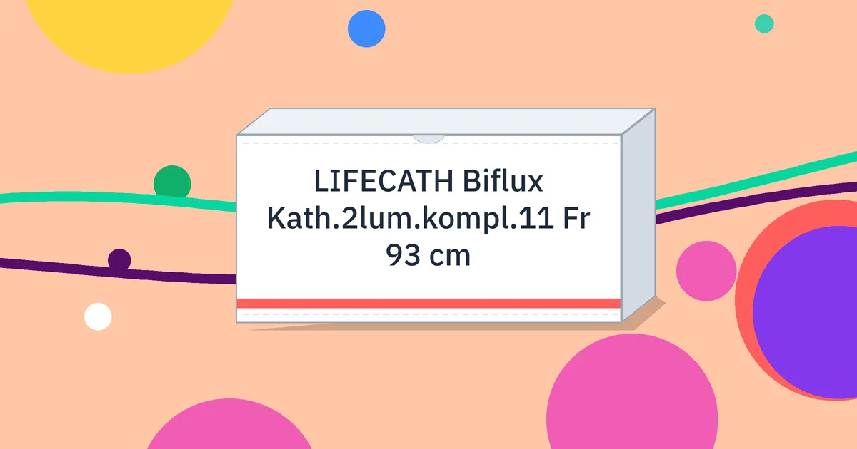 Symbolbild: Packung mit der Aufschrift LIFECATH Biflux Kath.2lum.kompl.11 Fr 93 cm (PZN 09397826) – Verfügbarkeit und Bezug in Apotheken in Frankfurt am Main