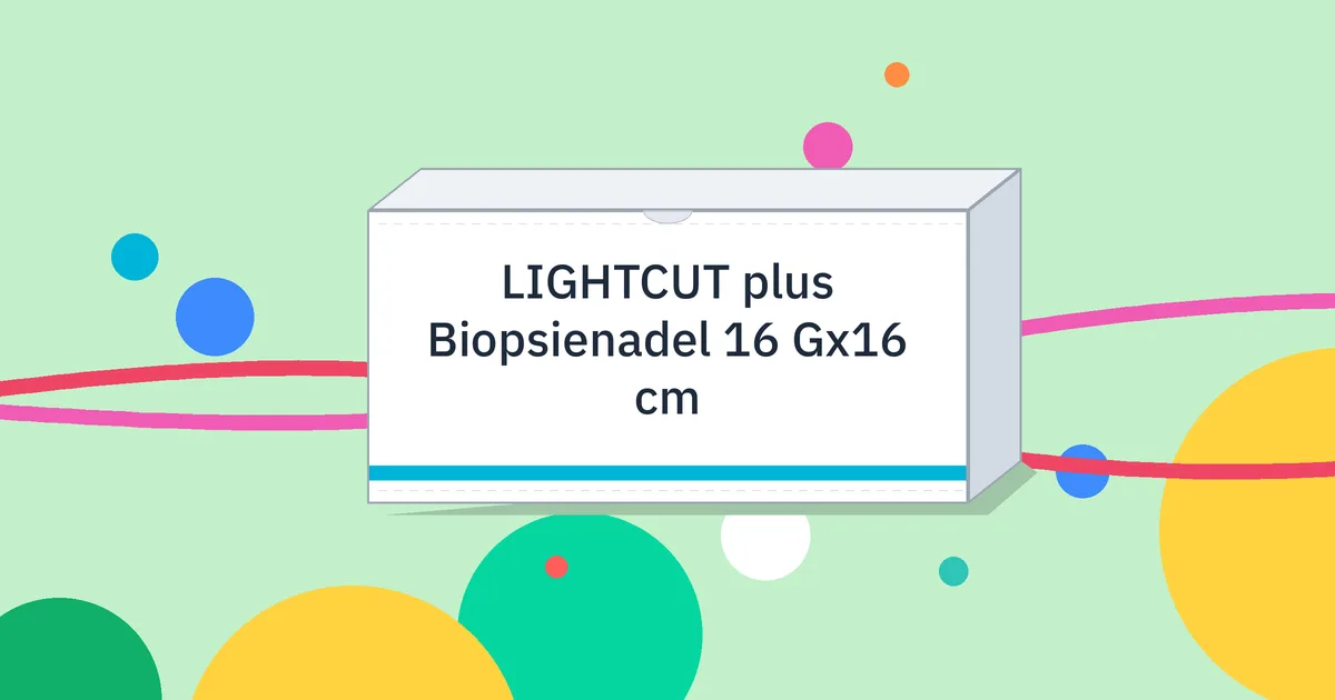 Symbolbild: Packung mit der Aufschrift LIGHTCUT plus Biopsienadel 16 Gx16 cm (PZN 16922032) – Verfügbarkeit und Bezug in Apotheken in Frankfurt am Main
