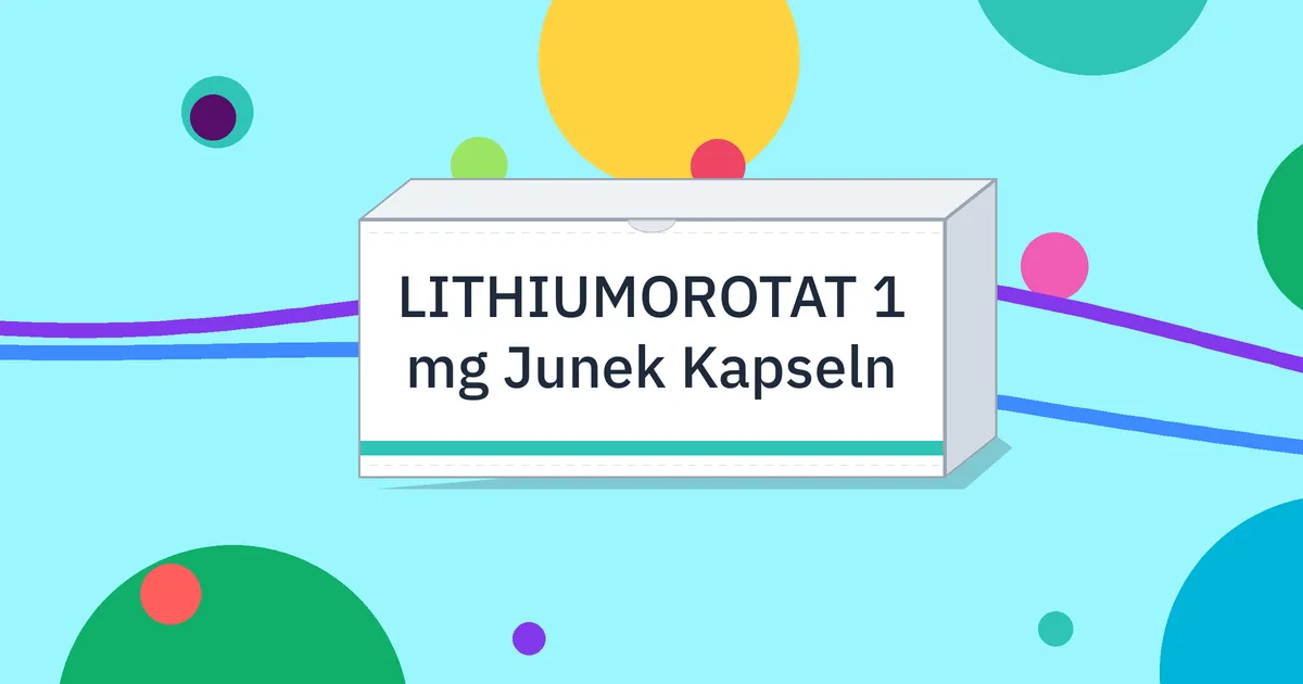 Symbolbild: Packung mit der Aufschrift LITHIUMOROTAT 1 mg Junek Kapseln (PZN 19407106) – Verfügbarkeit und Bezug in Apotheken in Frankfurt am Main