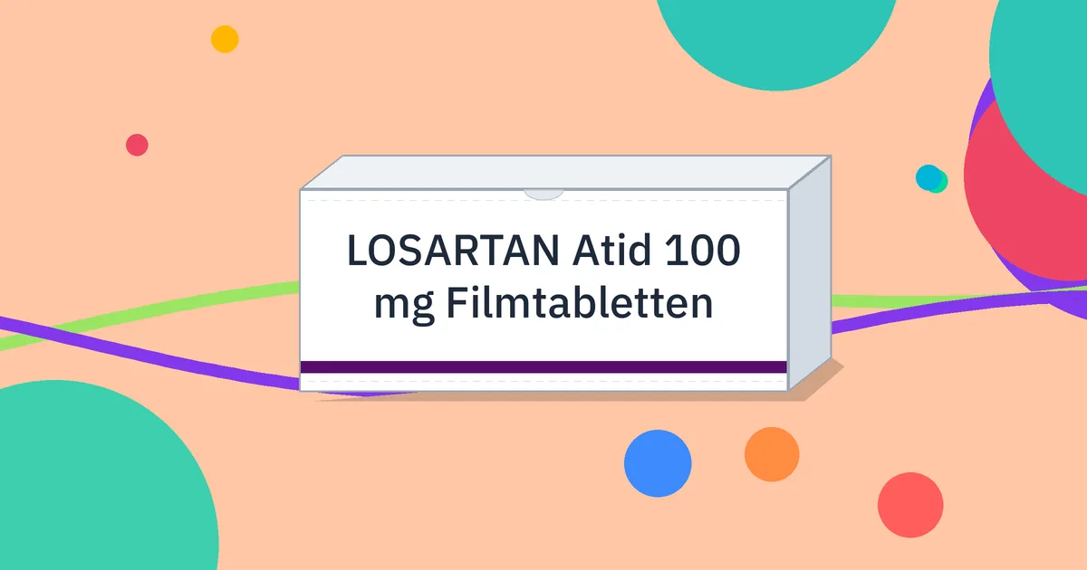 Symbolbild: Packung mit der Aufschrift LOSARTAN Atid 100 mg Filmtabletten (PZN 00629011) – Verfügbarkeit und Bezug in Apotheken in Frankfurt am Main
