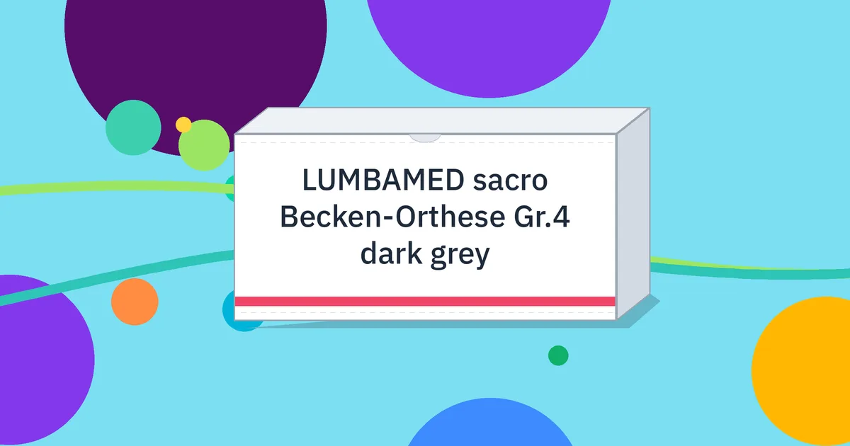 Symbolbild: Packung mit der Aufschrift LUMBAMED sacro Becken-Orthese Gr.4 dark grey (PZN 20520109) – Verfügbarkeit und Bezug in Apotheken in Frankfurt am Main