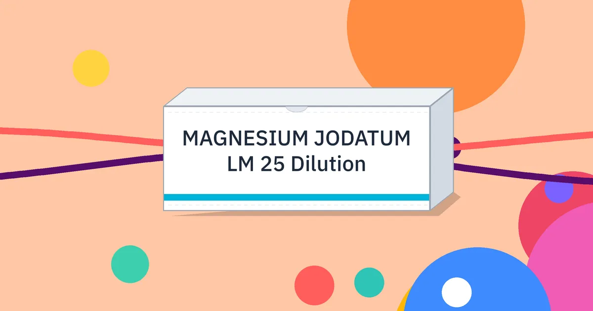 Symbolbild: Packung mit der Aufschrift MAGNESIUM JODATUM LM 25 Dilution (PZN 12938065) – Verfügbarkeit und Bezug in Apotheken in Frankfurt am Main