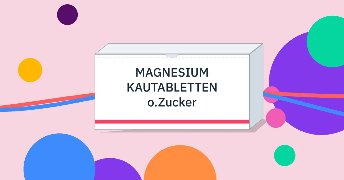 Symbolbild: Packung mit der Aufschrift MAGNESIUM KAUTABLETTEN o.Zucker (PZN 03801002) – Verfügbarkeit und Bezug in Apotheken in Frankfurt am Main