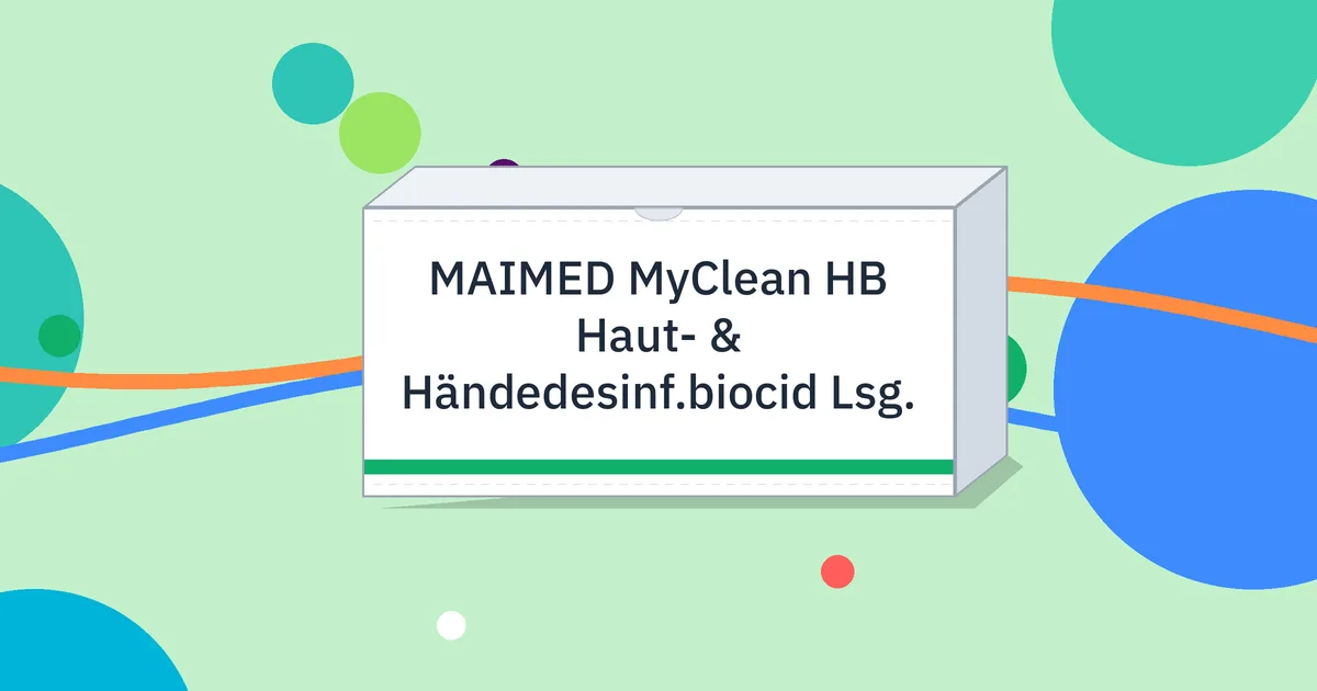 Symbolbild: Packung mit der Aufschrift MAIMED MyClean HB Haut- & Händedesinf.biocid Lsg. (PZN 10305410) – Verfügbarkeit und Bezug in Apotheken in Frankfurt am Main