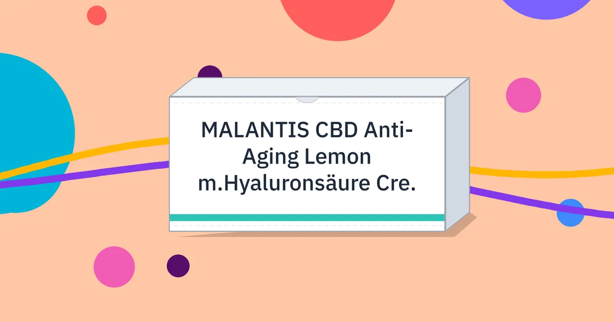 Symbolbild: Packung mit der Aufschrift MALANTIS CBD Anti-Aging Lemon m.Hyaluronsäure Cre. (PZN 18221397) – Verfügbarkeit und Bezug in Apotheken in Frankfurt am Main