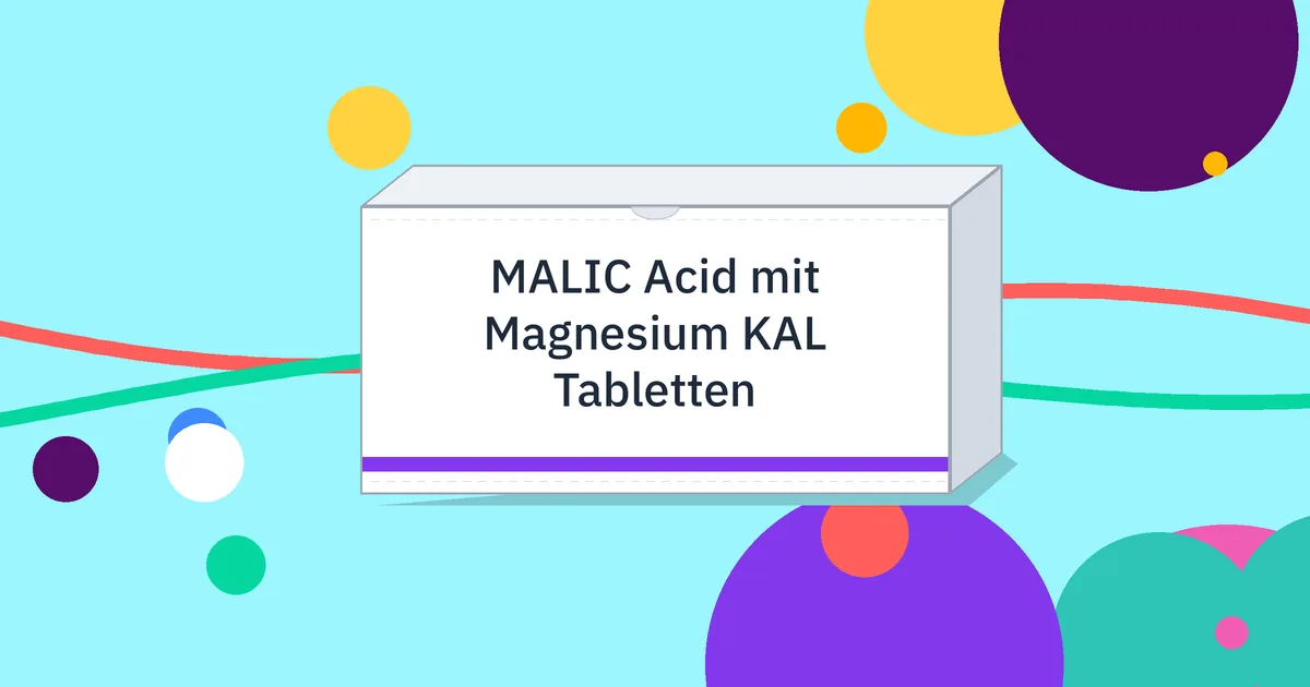 Symbolbild: Packung mit der Aufschrift MALIC Acid mit Magnesium KAL Tabletten (PZN 17214917) – Verfügbarkeit und Bezug in Apotheken in Frankfurt am Main