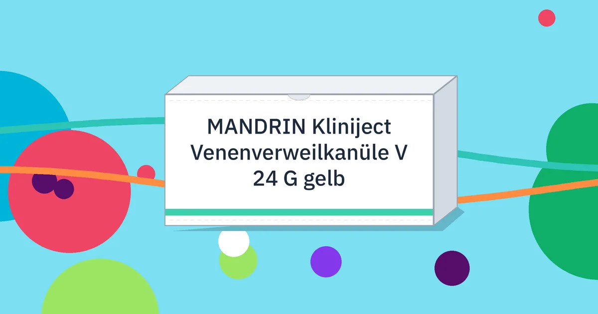 Symbolbild: Packung mit der Aufschrift MANDRIN Kliniject Venenverweilkanüle V 24 G gelb (PZN 00367746) – Verfügbarkeit und Bezug in Apotheken in Frankfurt am Main