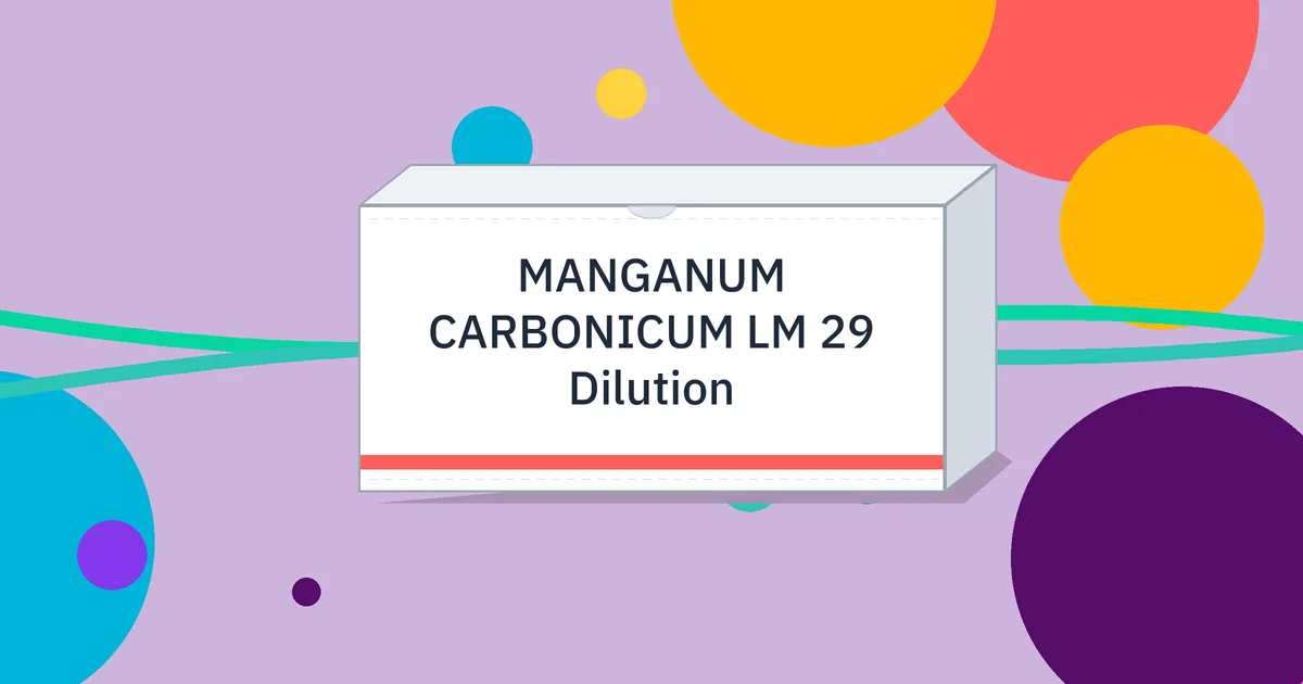 Symbolbild: Packung mit der Aufschrift MANGANUM CARBONICUM LM 29 Dilution (PZN 12943020) – Verfügbarkeit und Bezug in Apotheken in Frankfurt am Main