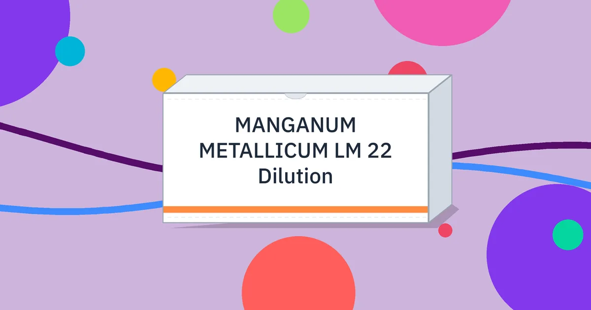 Symbolbild: Packung mit der Aufschrift MANGANUM METALLICUM LM 22 Dilution (PZN 12943379) – Verfügbarkeit und Bezug in Apotheken in Frankfurt am Main